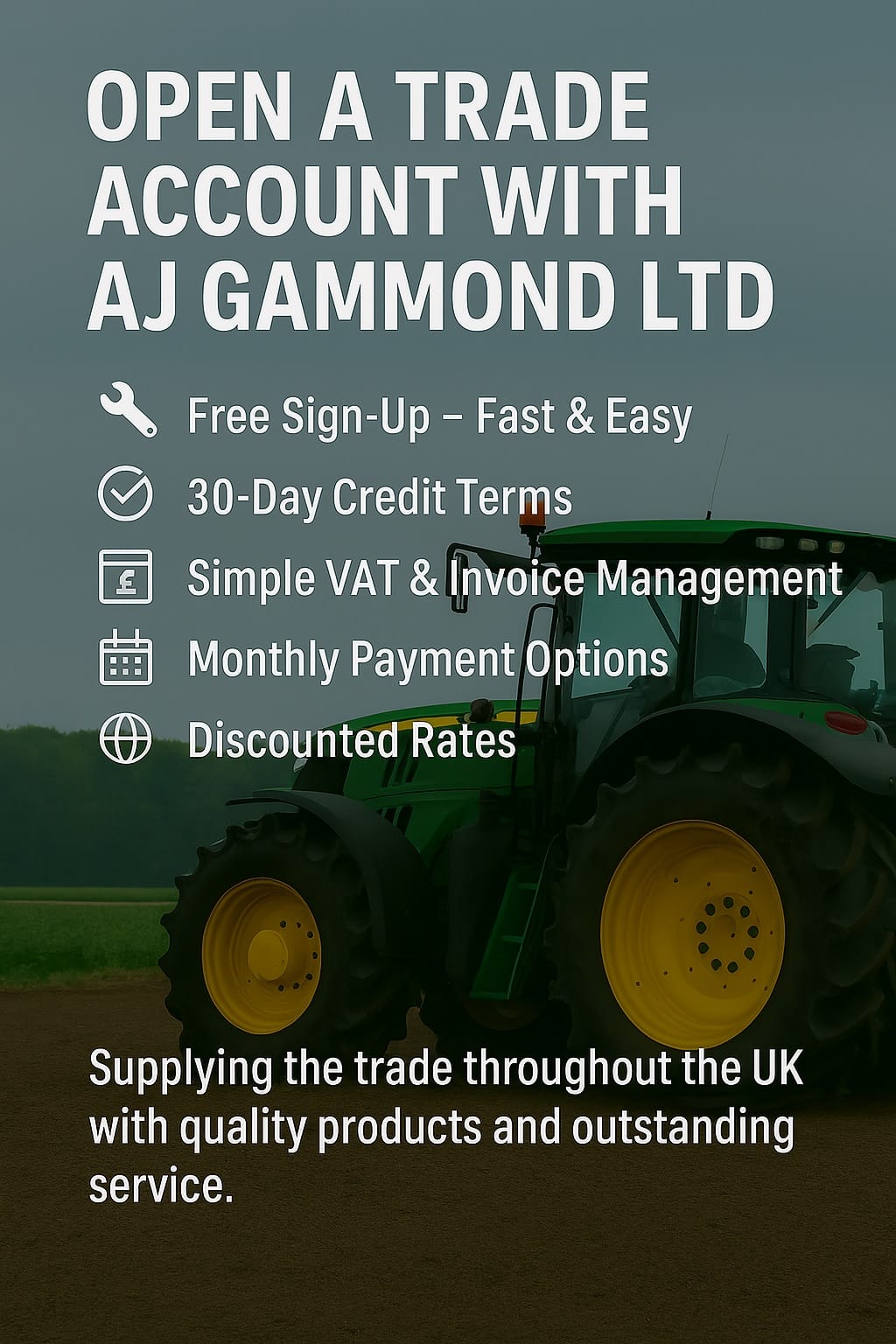 Credit Accounts - AJ Gammond Ltd